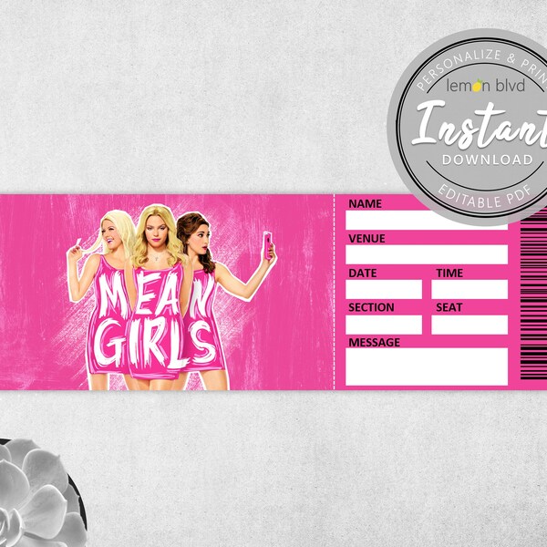 Mean Girls Template Printable - Etsy UK