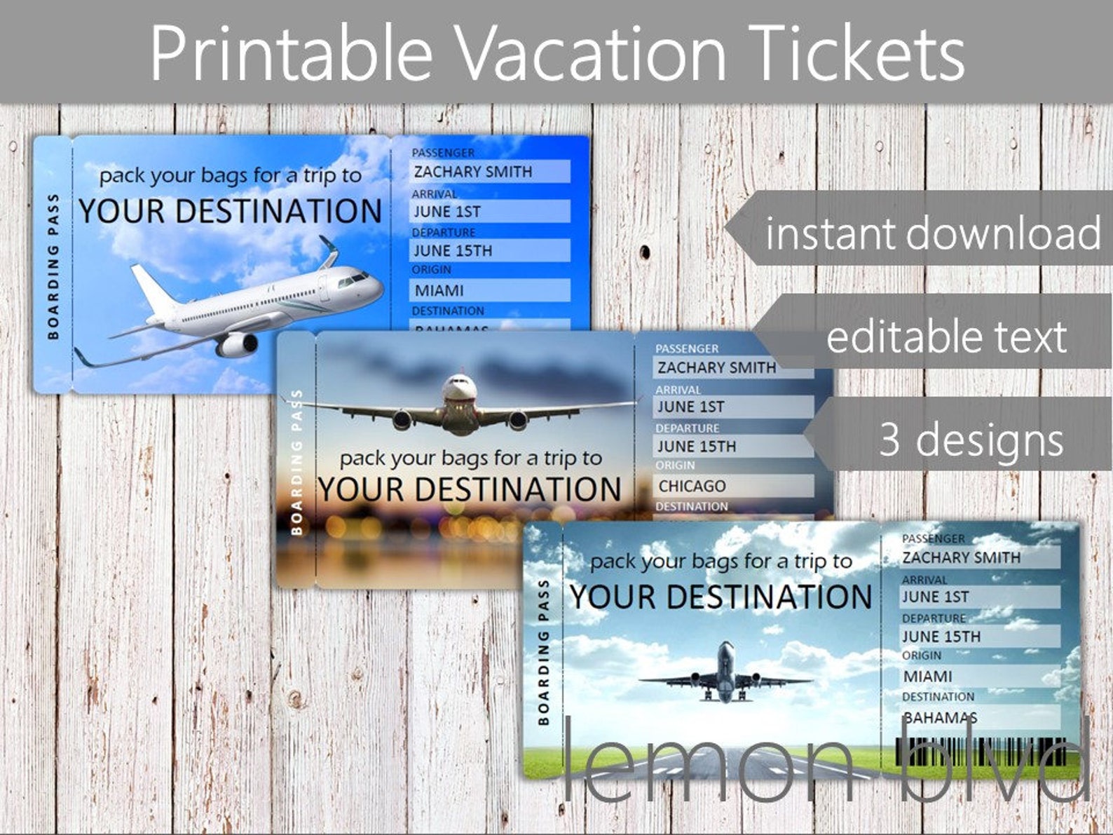 Surprise Trip Tickets Vacation Ticket Instant Digital - Etsy