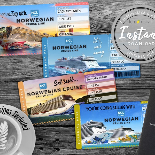 Norwegian Cruise Ticket Boarding Pass - Etsy