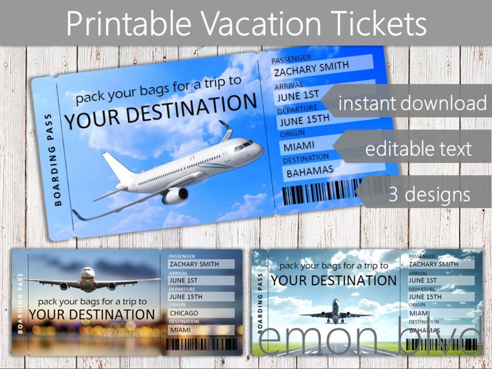 Surprise Trip Tickets Vacation Ticket Instant Digital - Etsy
