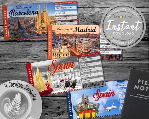 Spanish Plane Ticket Clipart