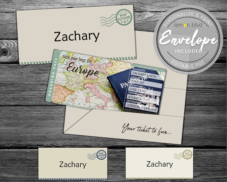 Surprise Europe Trip Ticket Vacation Tickets Instant | Etsy