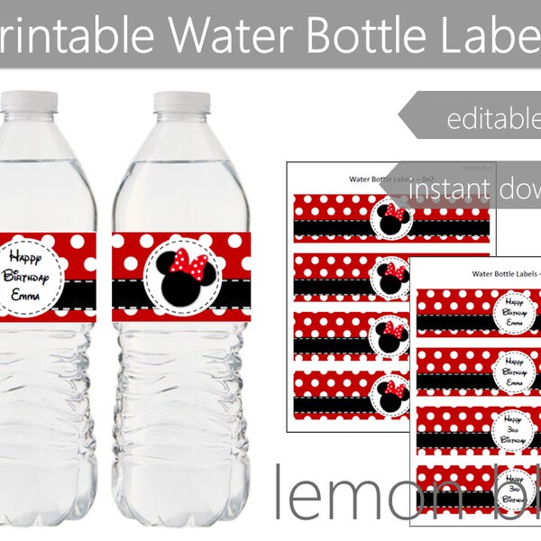 Minnie Mouse Labels - Etsy