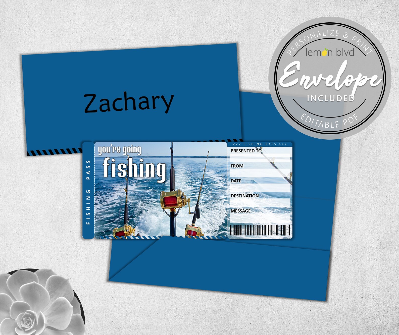 Surprise Fishing Trip Tickets | Fishing Ticket Download | Editable Text ...