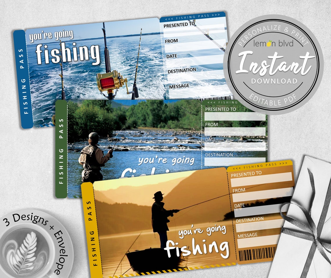 Surprise Fishing Trip Tickets Fishing Ticket Download - Etsy