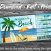 Surprise Beach Trip Ticket Tropical Vacation Tickets Instant Download ...