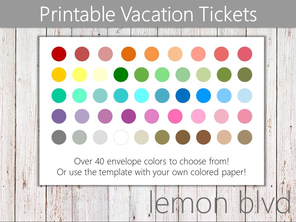 Surprise Trip Ticket Envelope | Printable Envelopes | Instant Digital ...