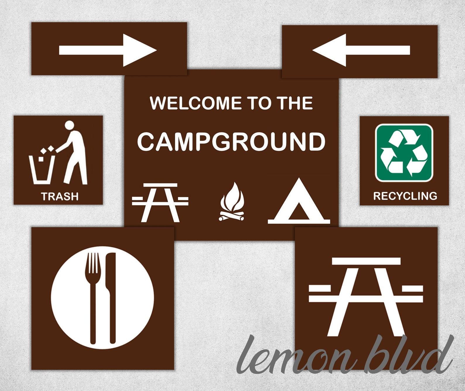 Campground Signs Camping Party Printables Instant Digital - Etsy