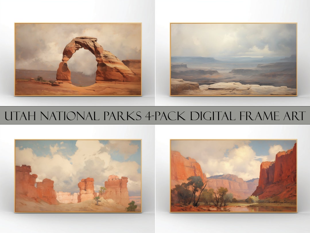 Frame TV Art | Utah National Park Landscape Paintings, Zion, Arches ...