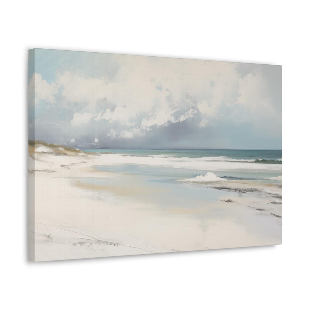 Canvas Wall Art, Sandy Beach Vacation View, Relaxing Seaside Artwork ...