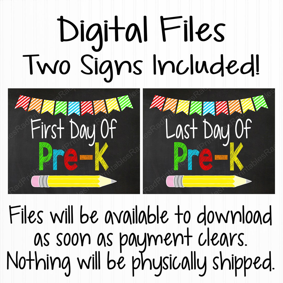 First Day of Pre-k Sign Instant Download Digital - Etsy UK
