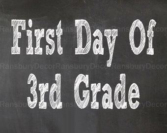 Last Day of Third Grade Chalkboard Sign Last Day of 3rd Grade - Etsy