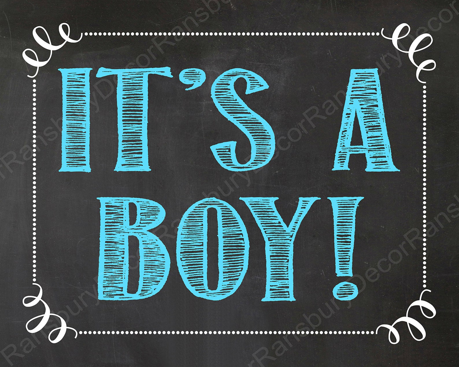 It's a Boy Chalkboard Sign Digital Chalkboard File - Etsy
