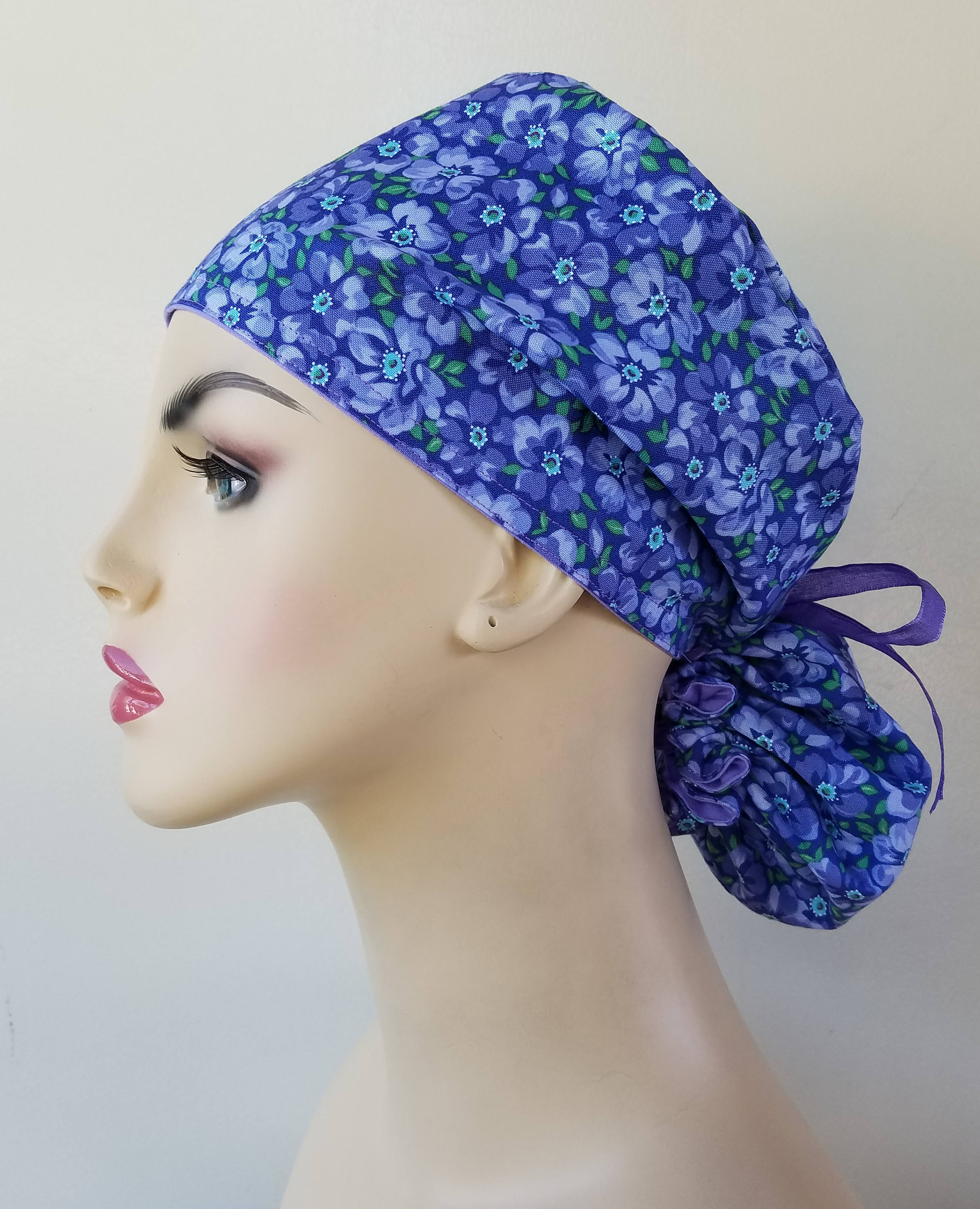 Ponytail scrub hat, ponytail surgical scrub hat, scrub cap, surgical ...
