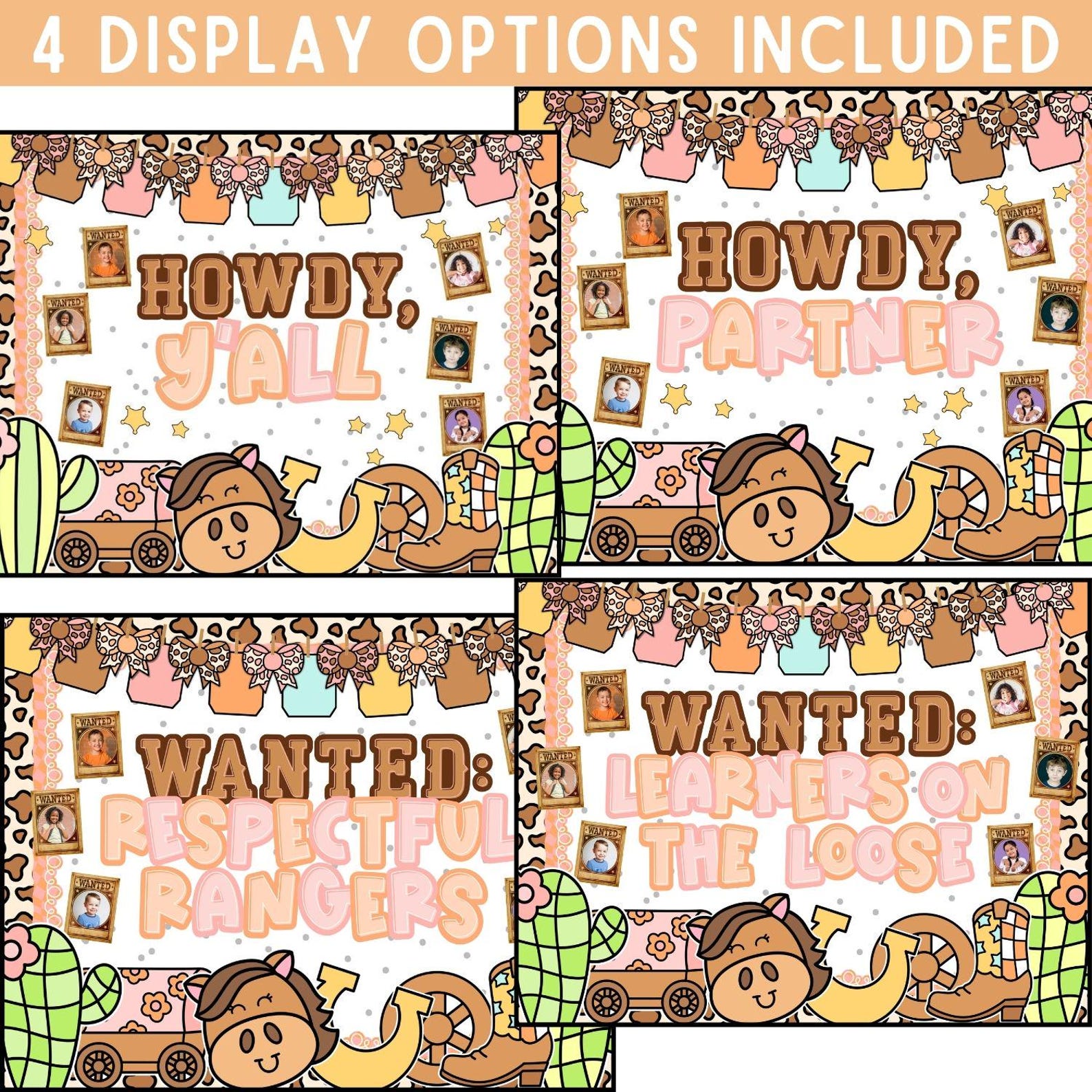 Retro Western Bulletin Board Kit, Wanted Door Decor, Student Self ...