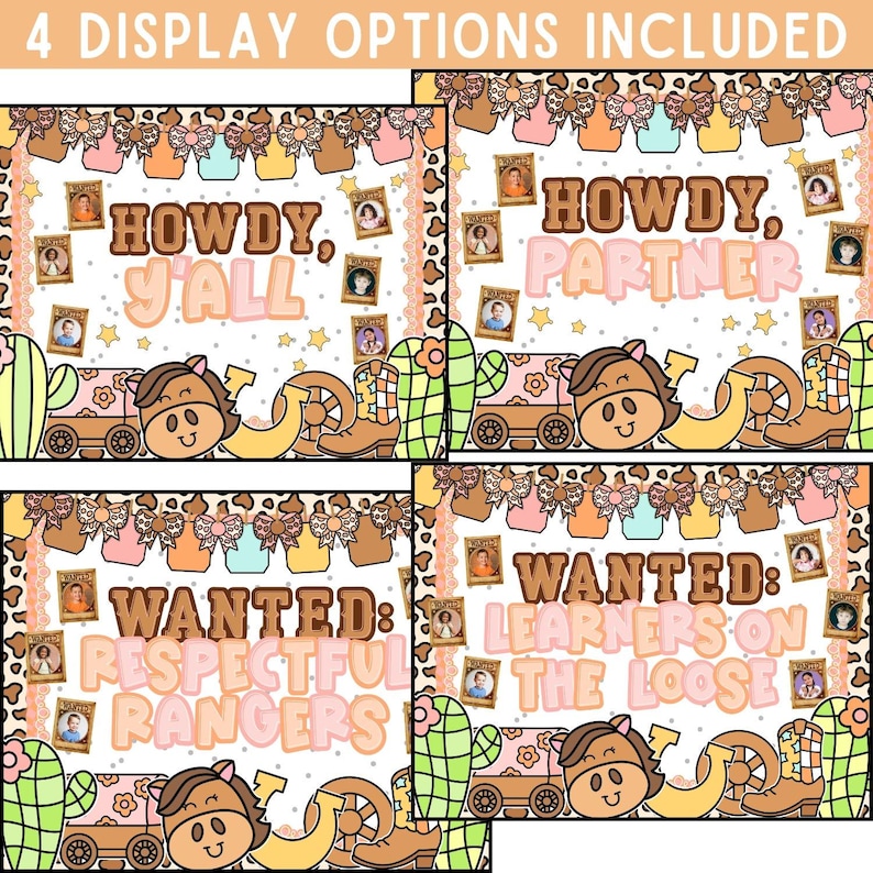 Retro Western Bulletin Board Kit, Wanted Door Decor, Student Self ...