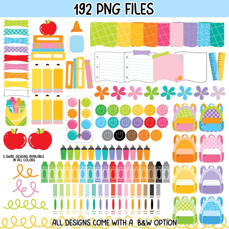 Bright Back to School Clipart, PNG, Teacher, Graduation, School ...