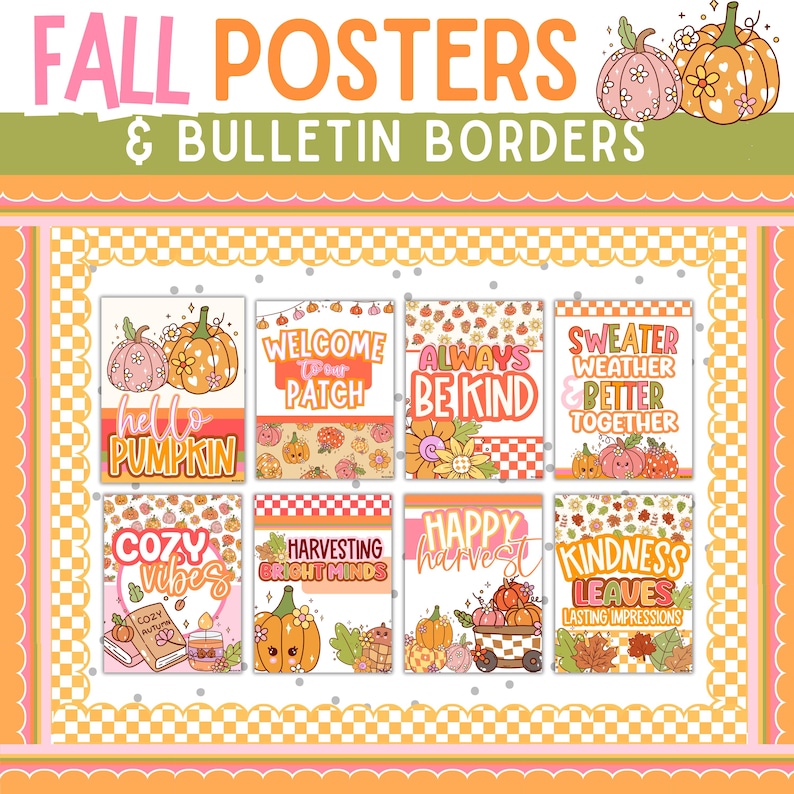 Fall Classroom Posters, Autumn Bulletin Borders, Fall Bulletin Board ...