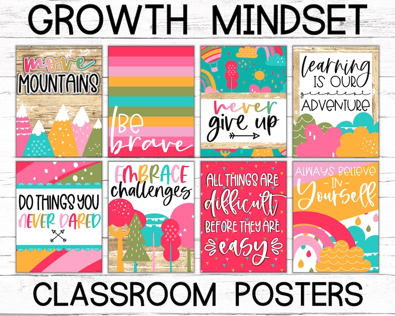 Classroom Posters, Growth Mindset Posters, Motivational Quotes ...