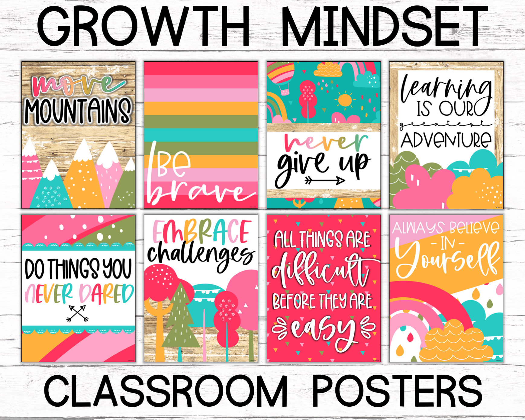 Classroom Posters, Growth Mindset Posters, Motivational Quotes ...