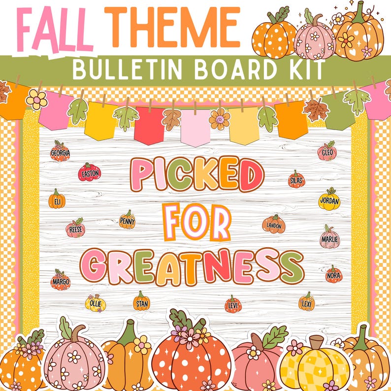 Fall Bulletin Board Kit, Autumn Pumpkins Decor, Welcome to Our Patch ...