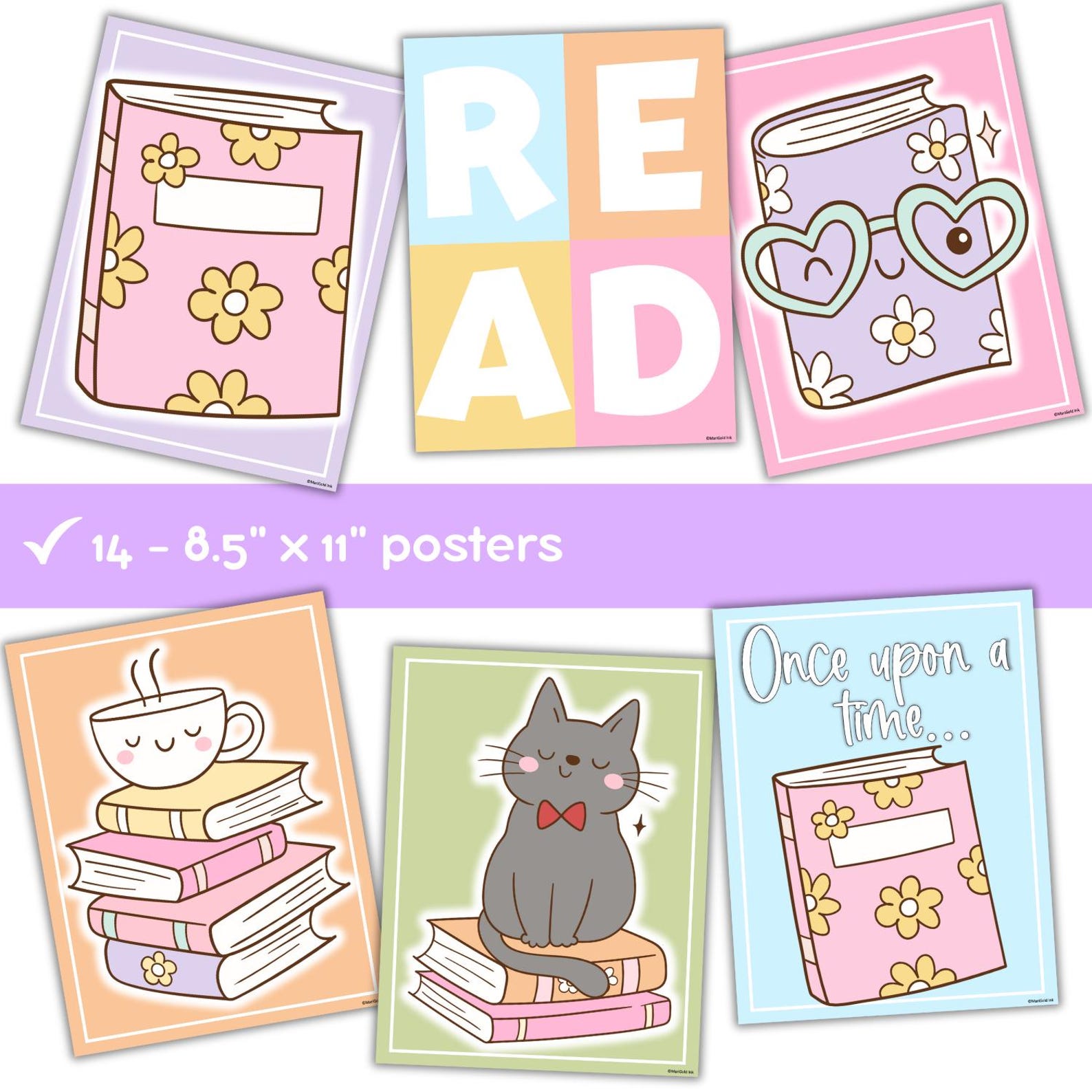 Library Reading Classroom Posters, Soft Pastels, Reading Corner ...