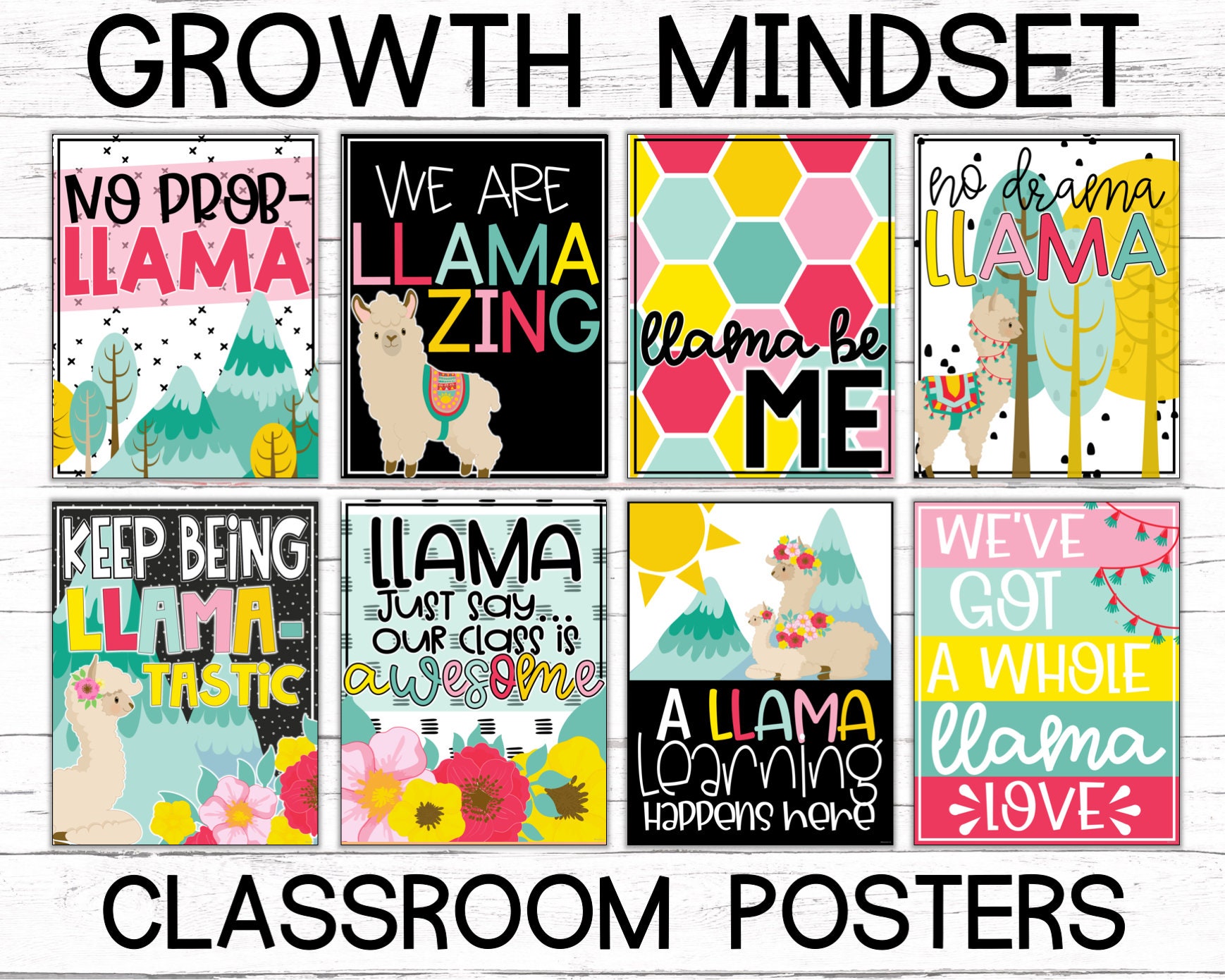 Llama Growth Mindset Posters, Llama Classroom Decor, Classroom Posters ...