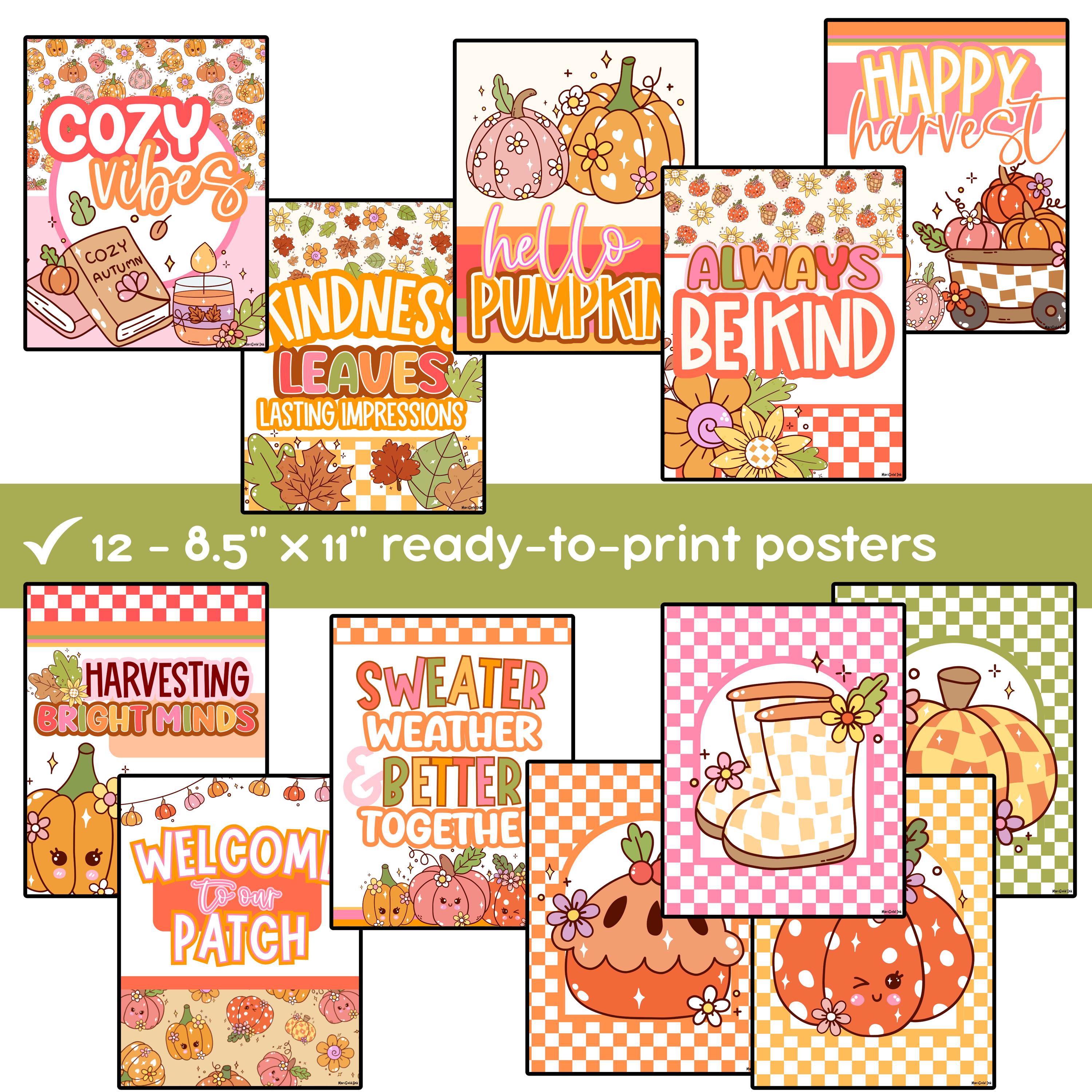 Fall Classroom Posters, Autumn Bulletin Borders, Fall Bulletin Board ...