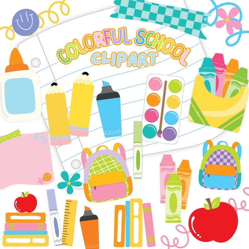 Bright Back to School Clipart, PNG, Teacher, Graduation, School ...