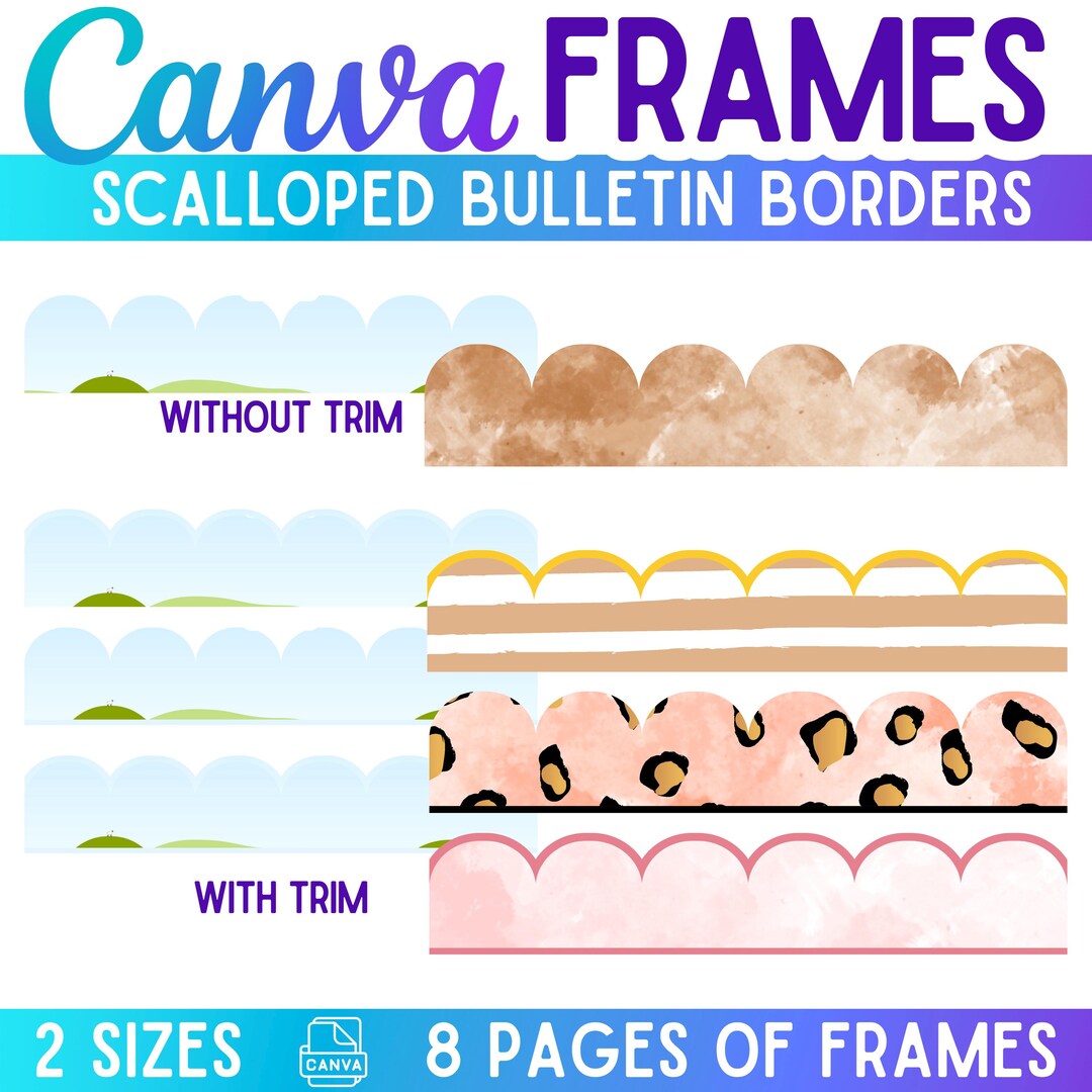 Canva Scalloped Bulletin Board Frames, Teacher Creator Seller Tools ...