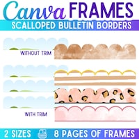 Printable Boho Checkered Bulletin Board Borders, Scalloped School Board ...