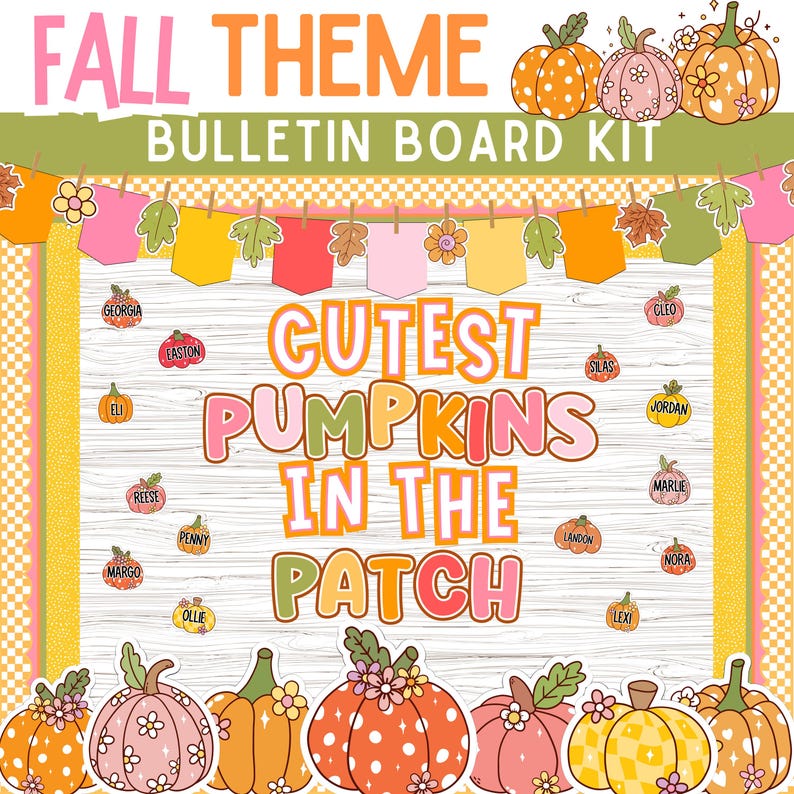 Fall Bulletin Board Kit, Autumn Pumpkins Decor, Welcome to Our Patch ...