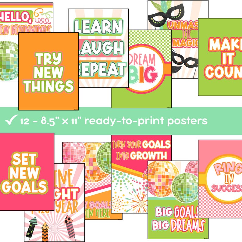 2026 New Year Classroom Posters, New Year Goals Theme, January ...