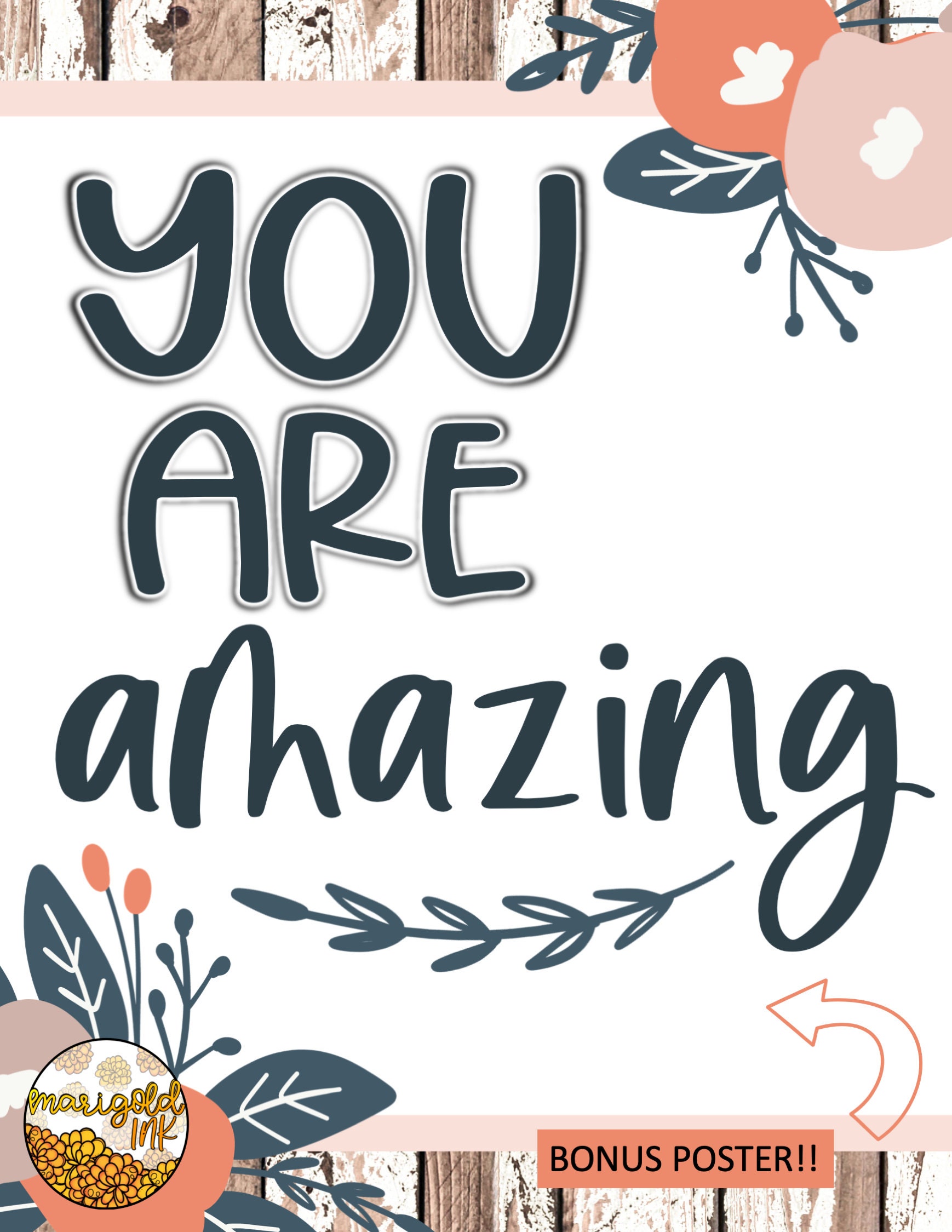 Floral Farmhouse Classroom Posters, Farmhouse Posters, Growth Mindset ...