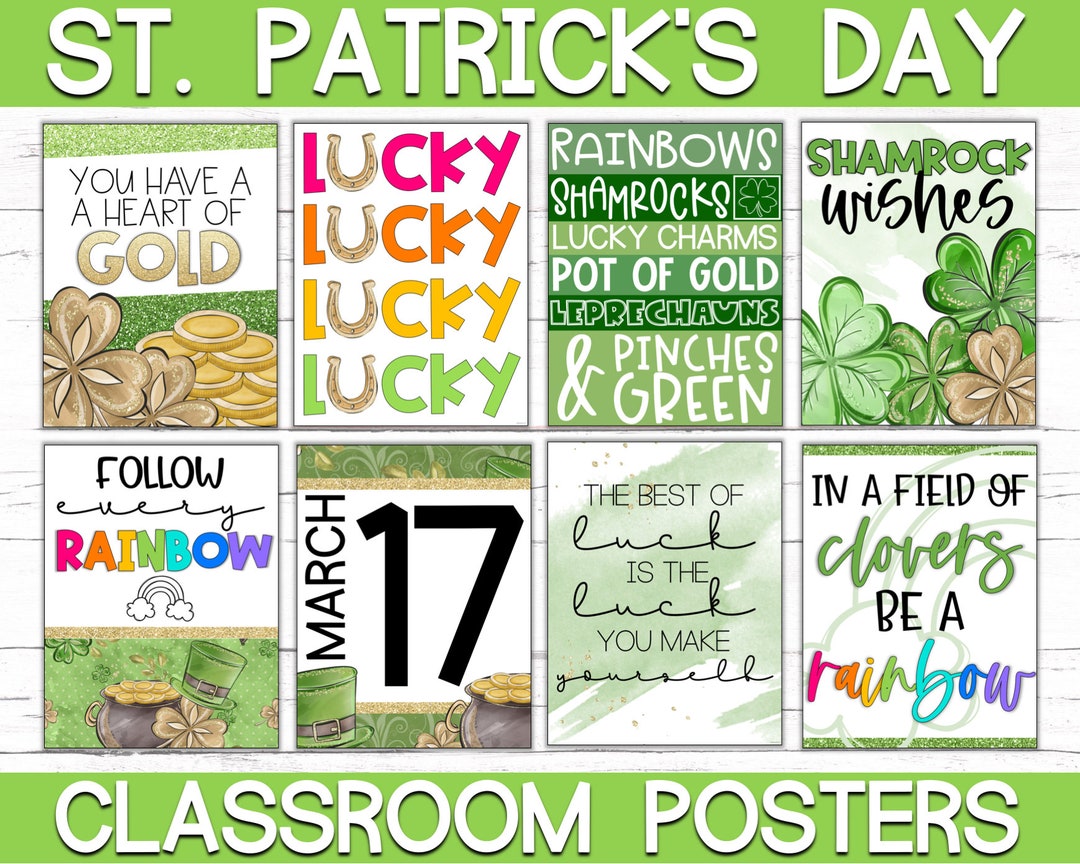 St Patricks Day Decor, St Patrick's Day Prints, Printable, Classroom ...