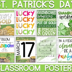 St Patricks Day Decor, St Patrick's Day Prints, Printable, Classroom ...
