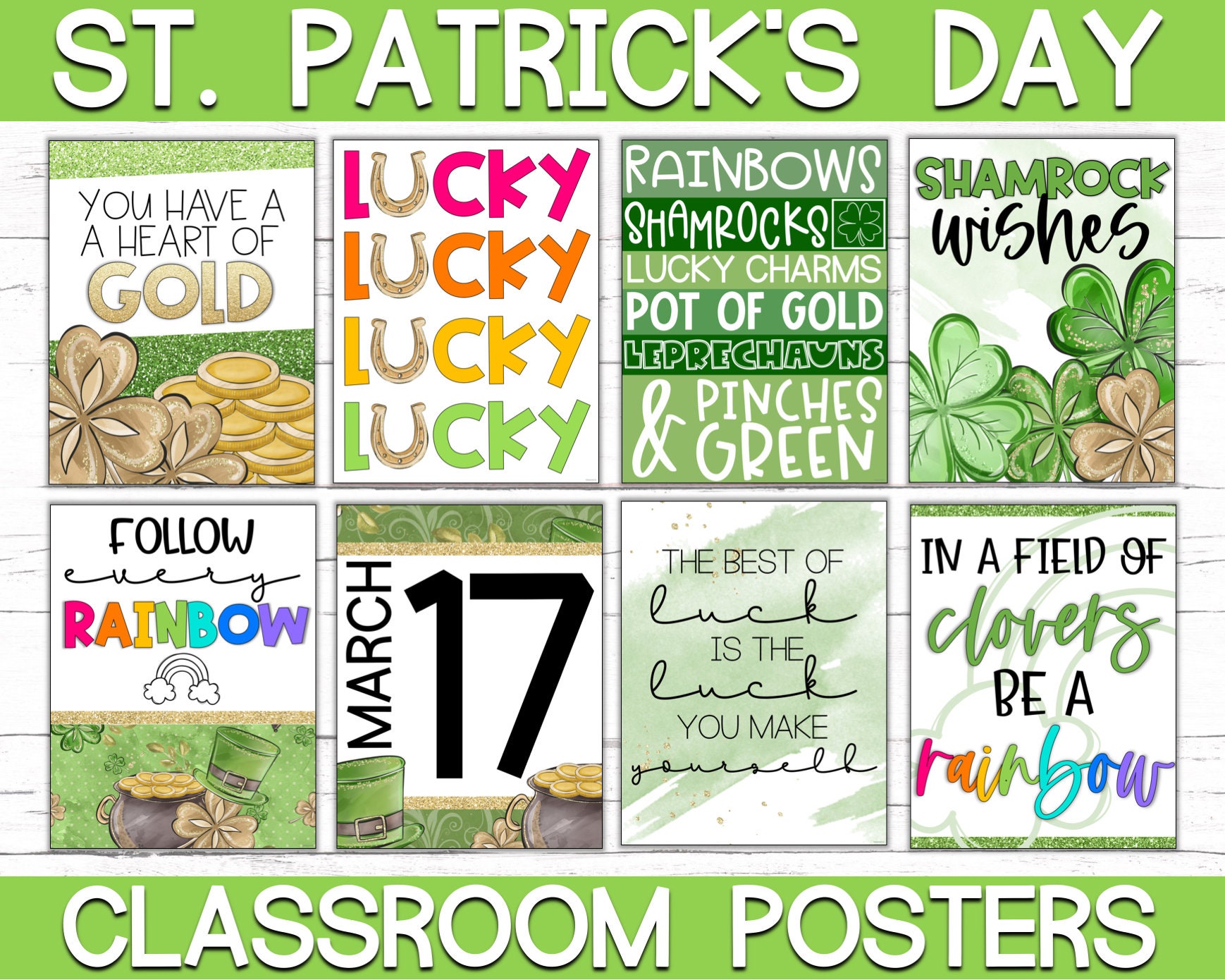 St Patricks Day Decor, St Patrick's Day Prints, Printable, Classroom ...