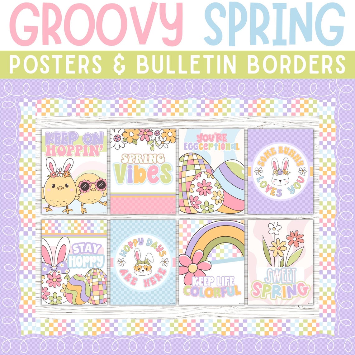 Editable Groovy Spring Classroom Posters, April Bulletin Board Ideas ...
