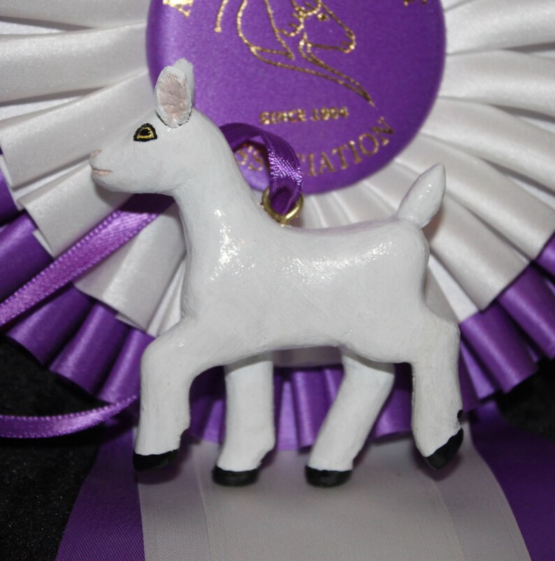 Sweet Saanen Baby Goat With Purple Ribbon Carved From Bass - Etsy