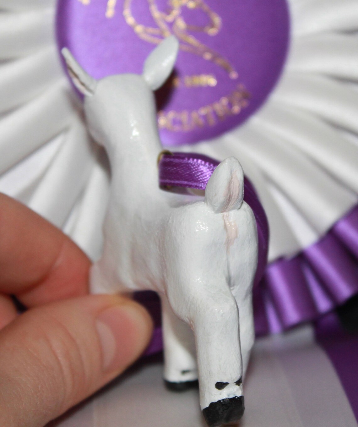 Sweet Saanen Baby Goat With Purple Ribbon Carved From Bass - Etsy