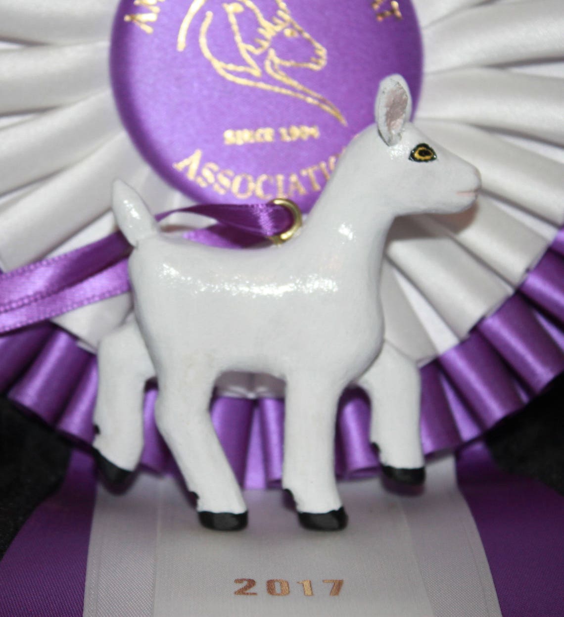 Sweet Saanen Baby Goat With Purple Ribbon Carved From Bass - Etsy