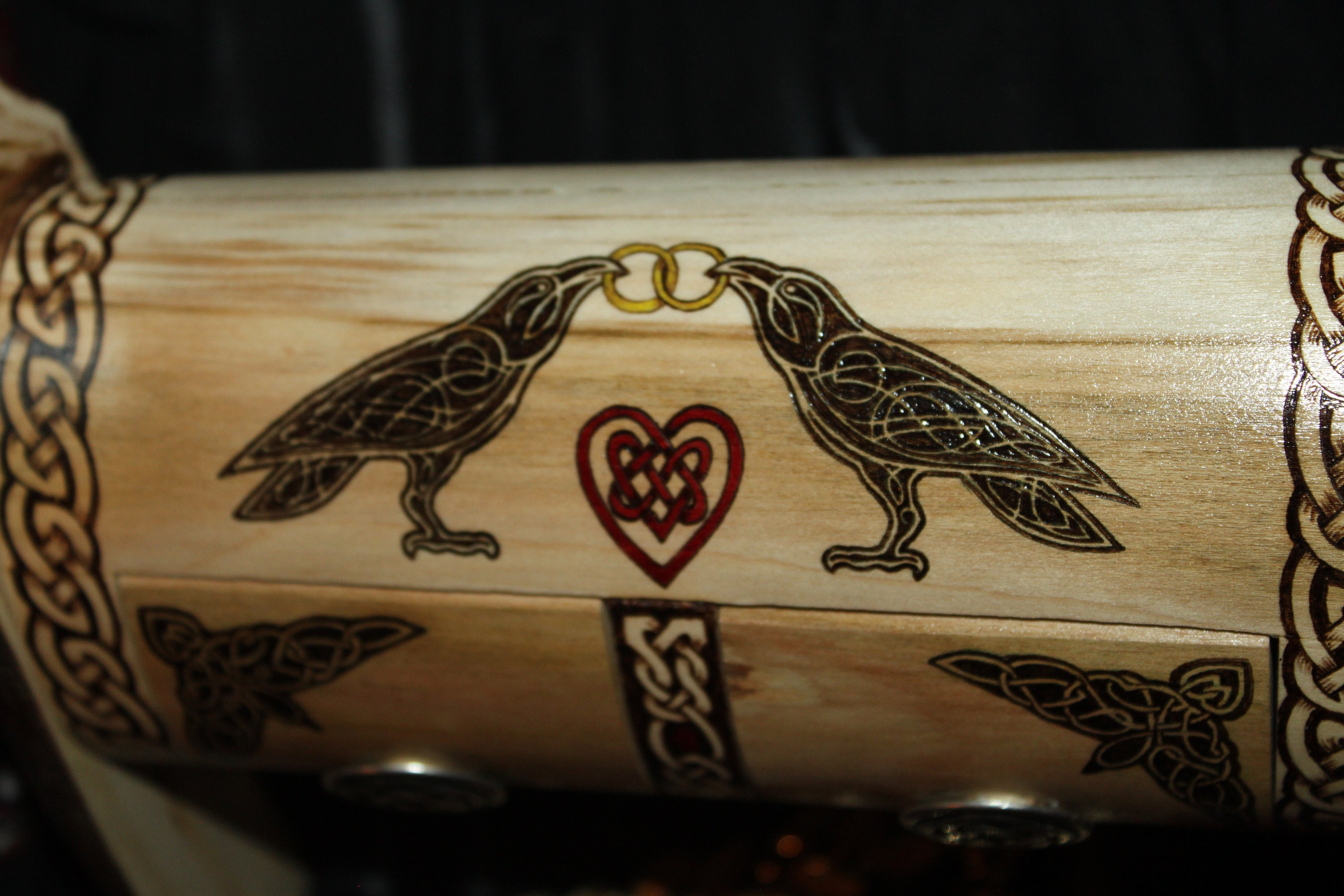 The Raven Box Viking/celtic Jewelry Box. Evermore - Etsy