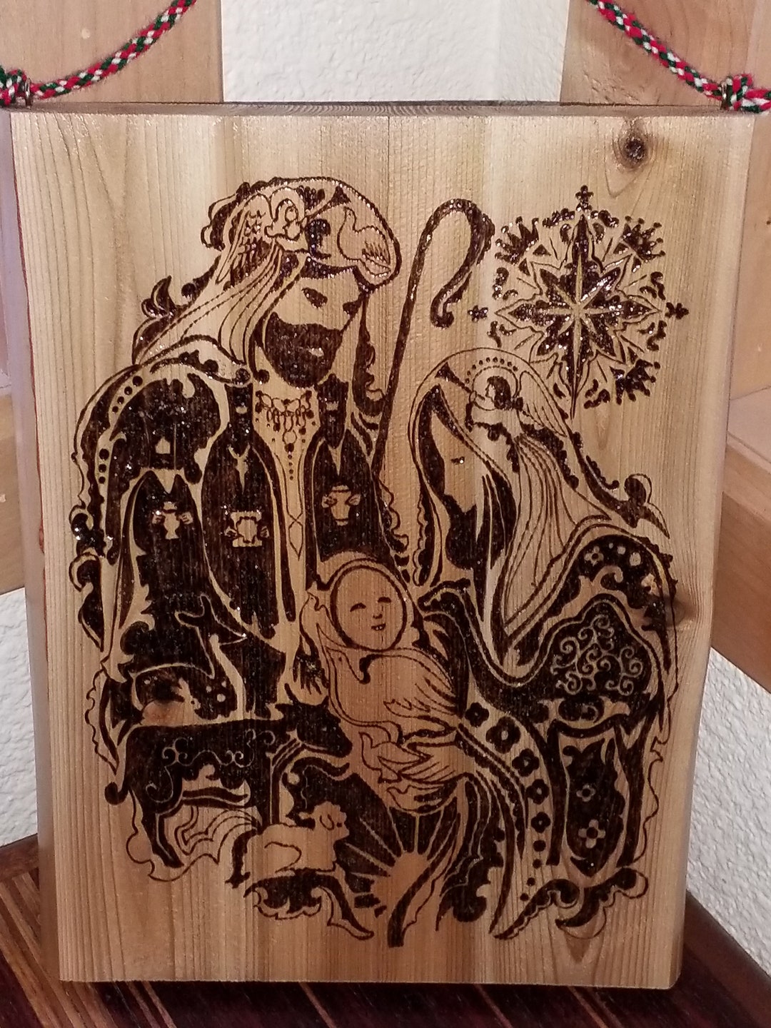 Christmas Nativity Picture. Advent Picture. Christmas Decor. Wooden ...