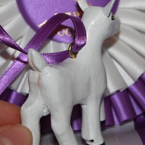 Sweet Saanen Baby Goat With Purple Ribbon! Carved From Bass Wood. Hand ...