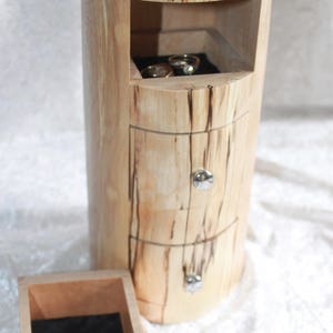 Log Jewelry Box W/ 2 Secret Compartments & 3 Drawers! Approx. 9" Tall ...