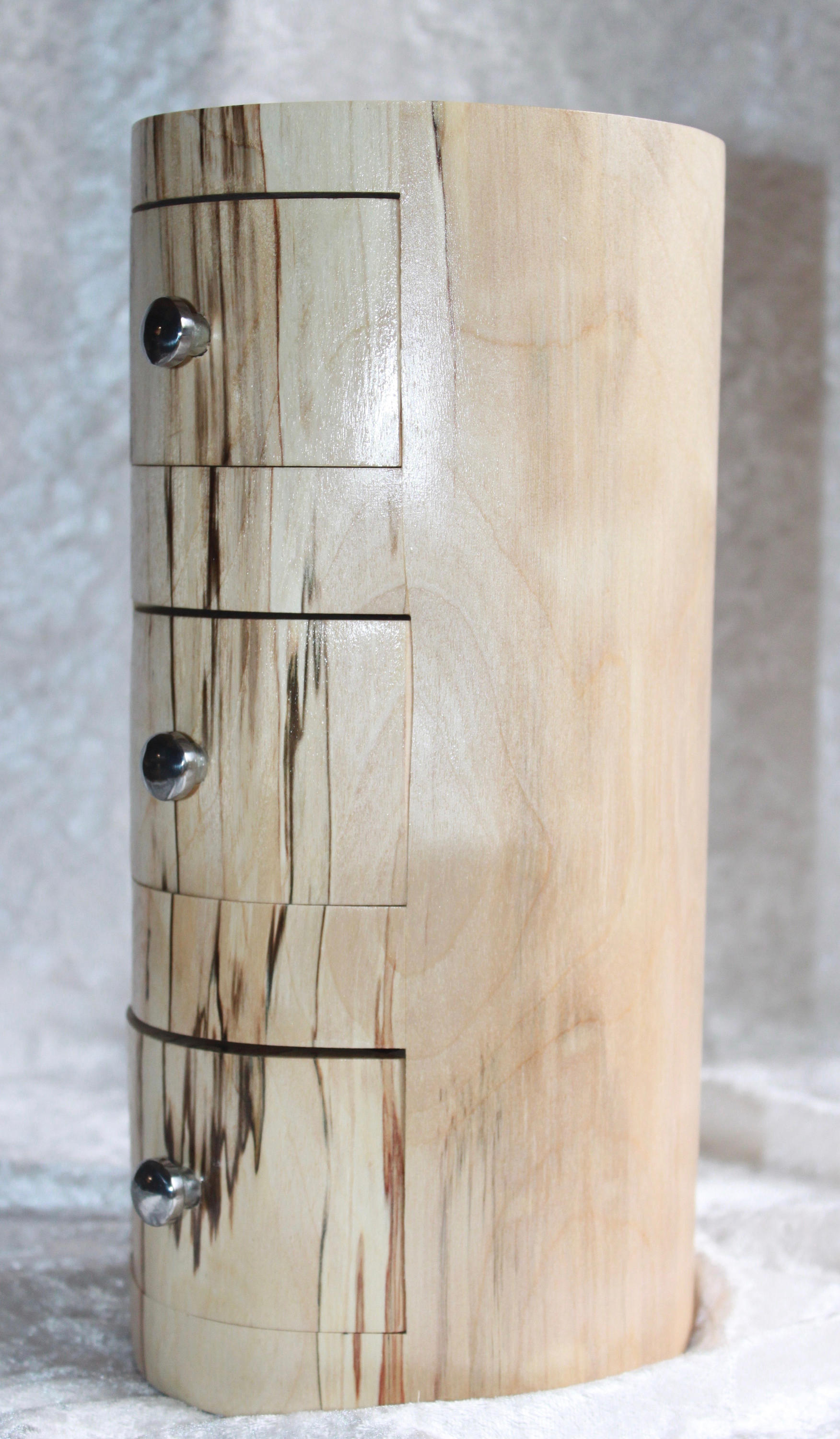 Log Jewelry Box W/ 2 Secret Compartments & 3 Drawers Approx. 9 Tall and ...