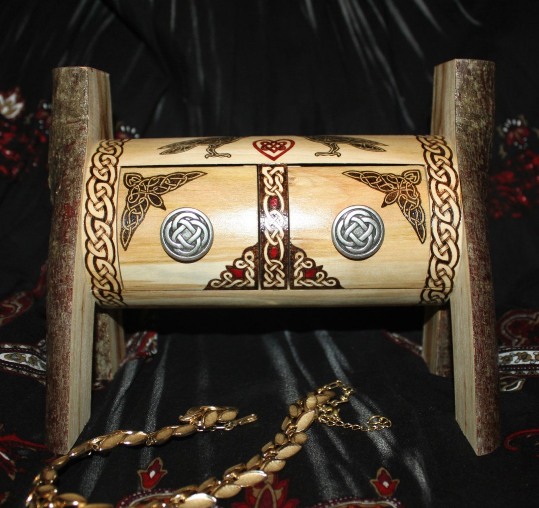 The Raven Box Viking/celtic Jewelry Box. Evermore - Etsy
