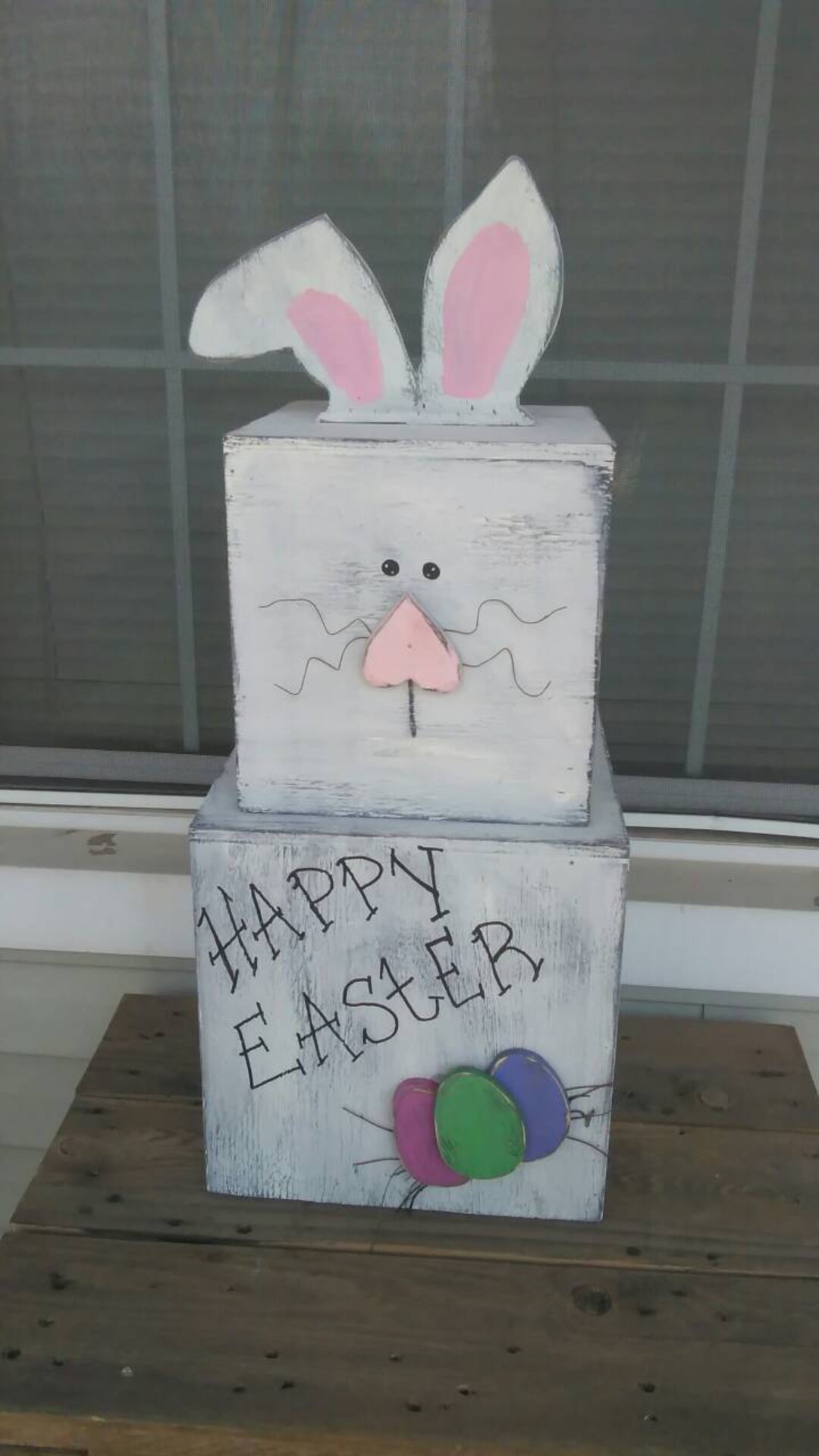 Handmade Wooden Easter Bunny Stacked Box Set - Etsy
