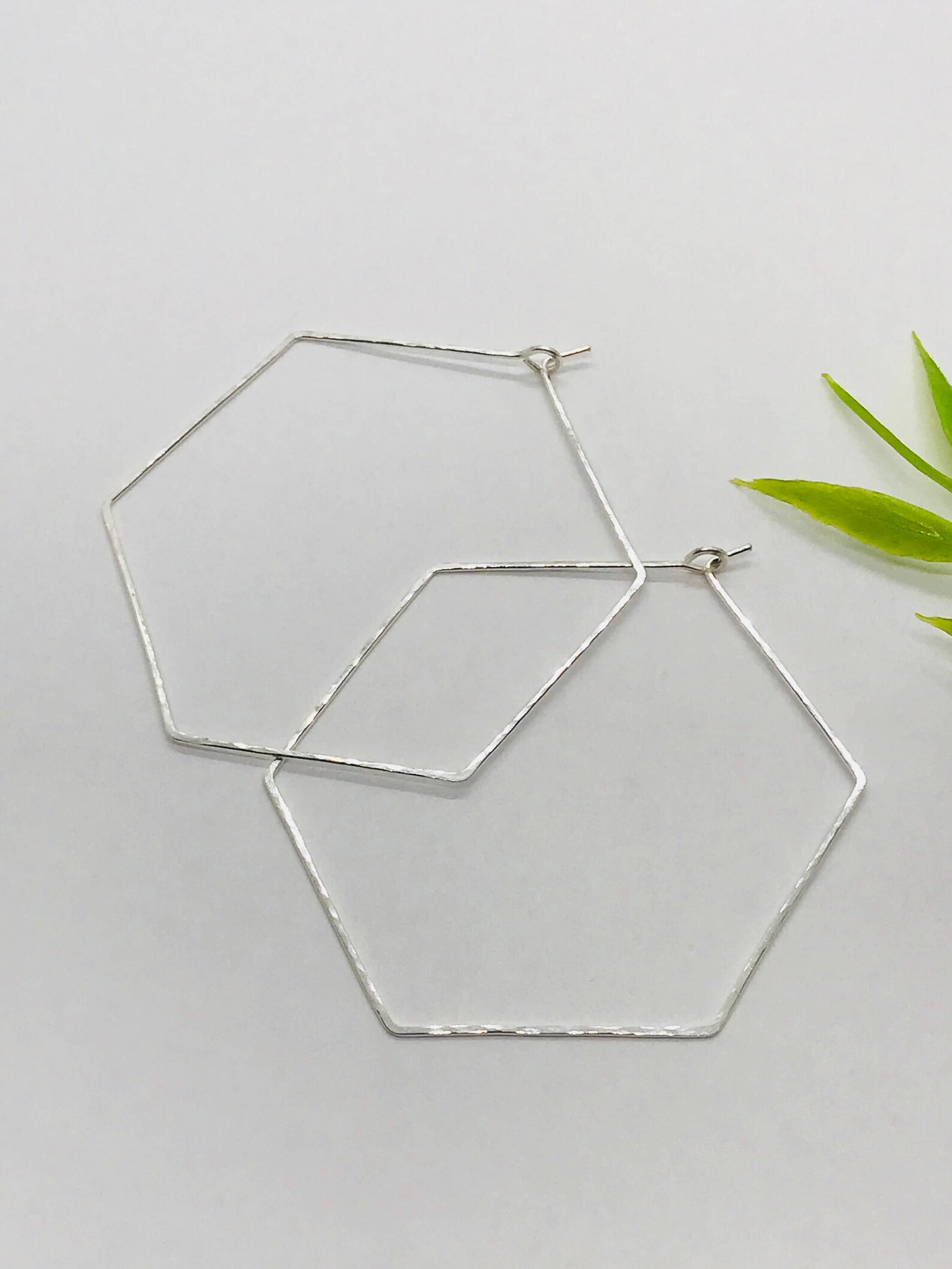 Hammered Hexagon Sterling Silver Hoop Earring( XS-XXL) - Etsy