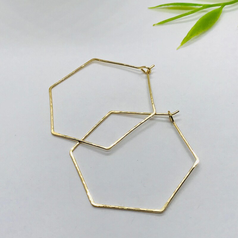 Hexagon Hoop - Etsy